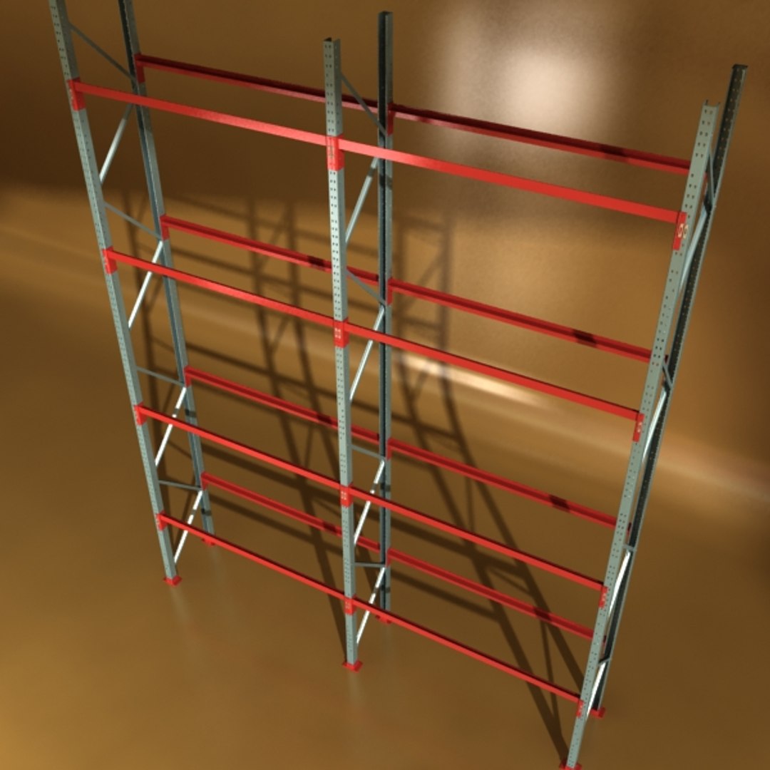 3d Model Of Industrial Shelving