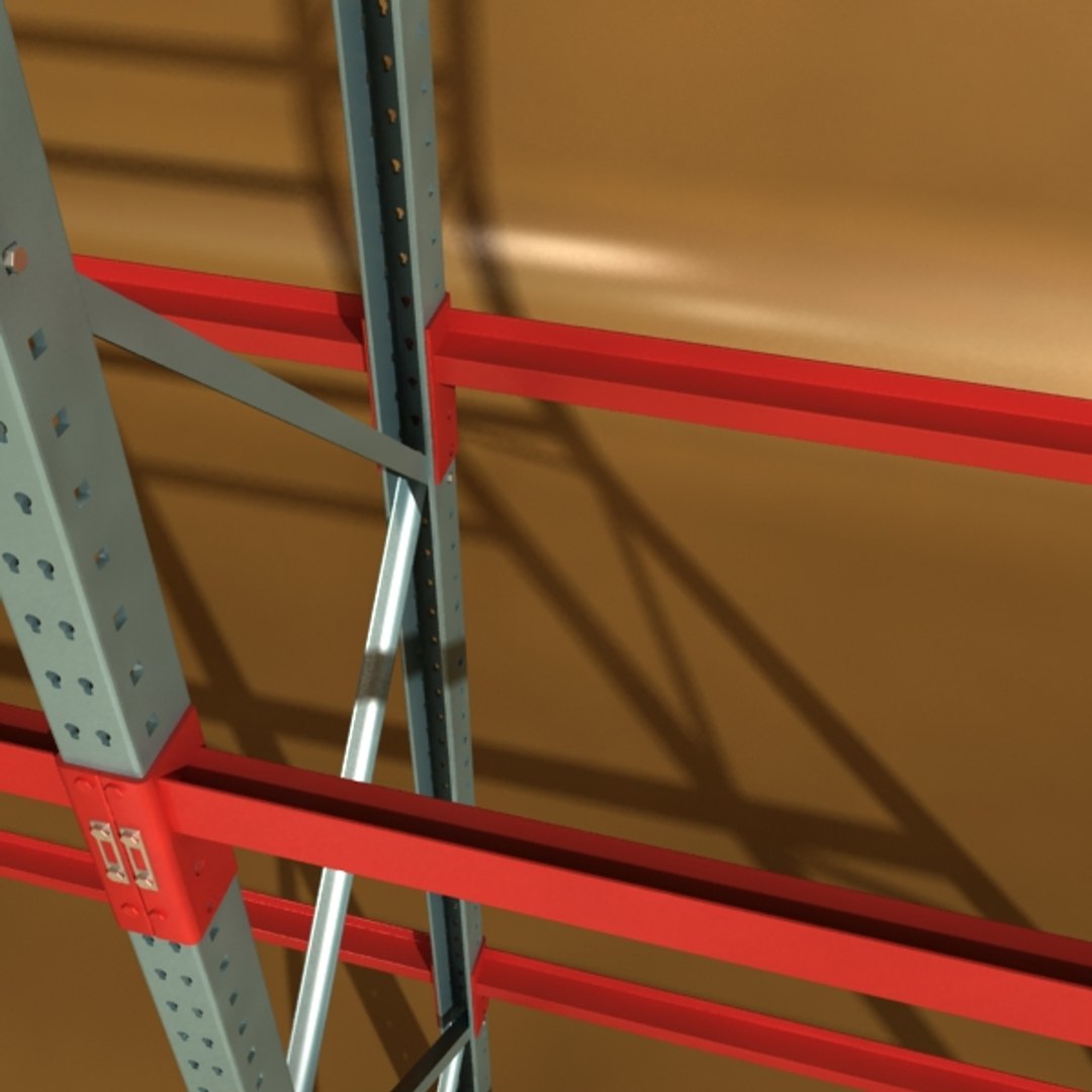 3d Model Of Industrial Shelving