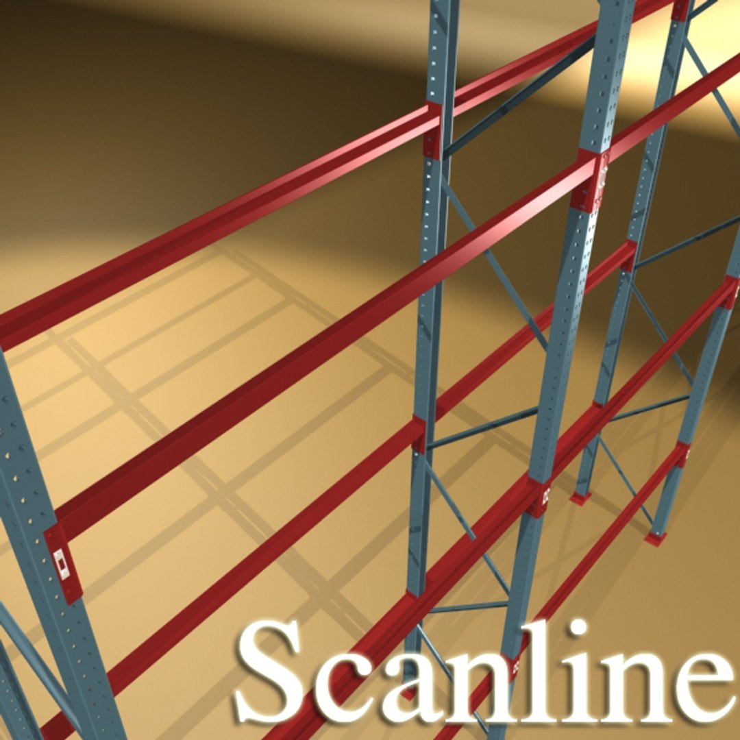 3d Model Of Industrial Shelving