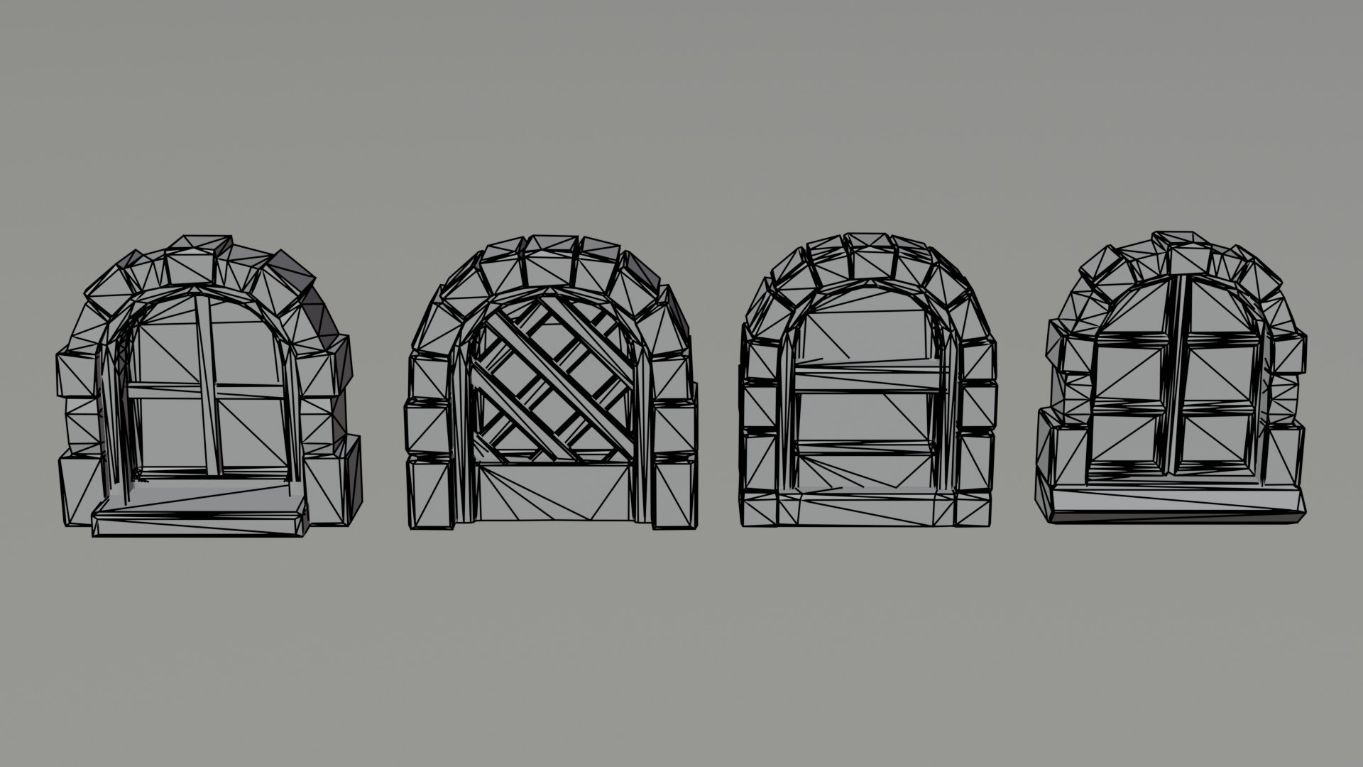 3D Low-poly Cartoon Fantasy Polygonal Windows - TurboSquid 2083904