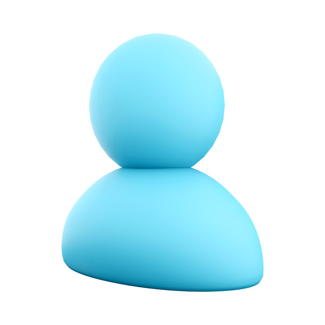 3D Model Blue User Sign Icon - TurboSquid 2074158