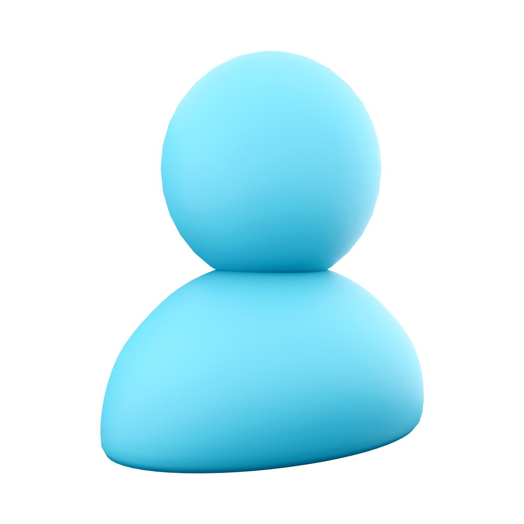 3D Model Blue User Sign Icon - TurboSquid 2074158