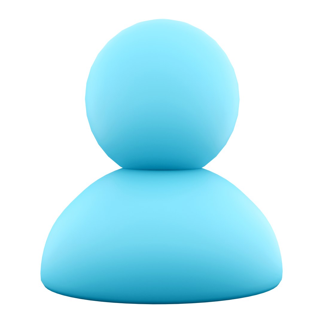 3D Model Blue User Sign Icon - TurboSquid 2074158