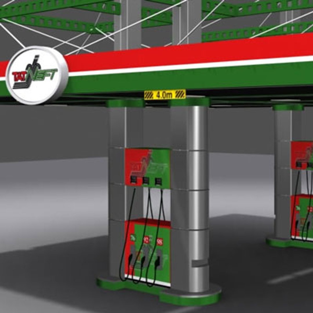 3d Model Gas Station Canopy
