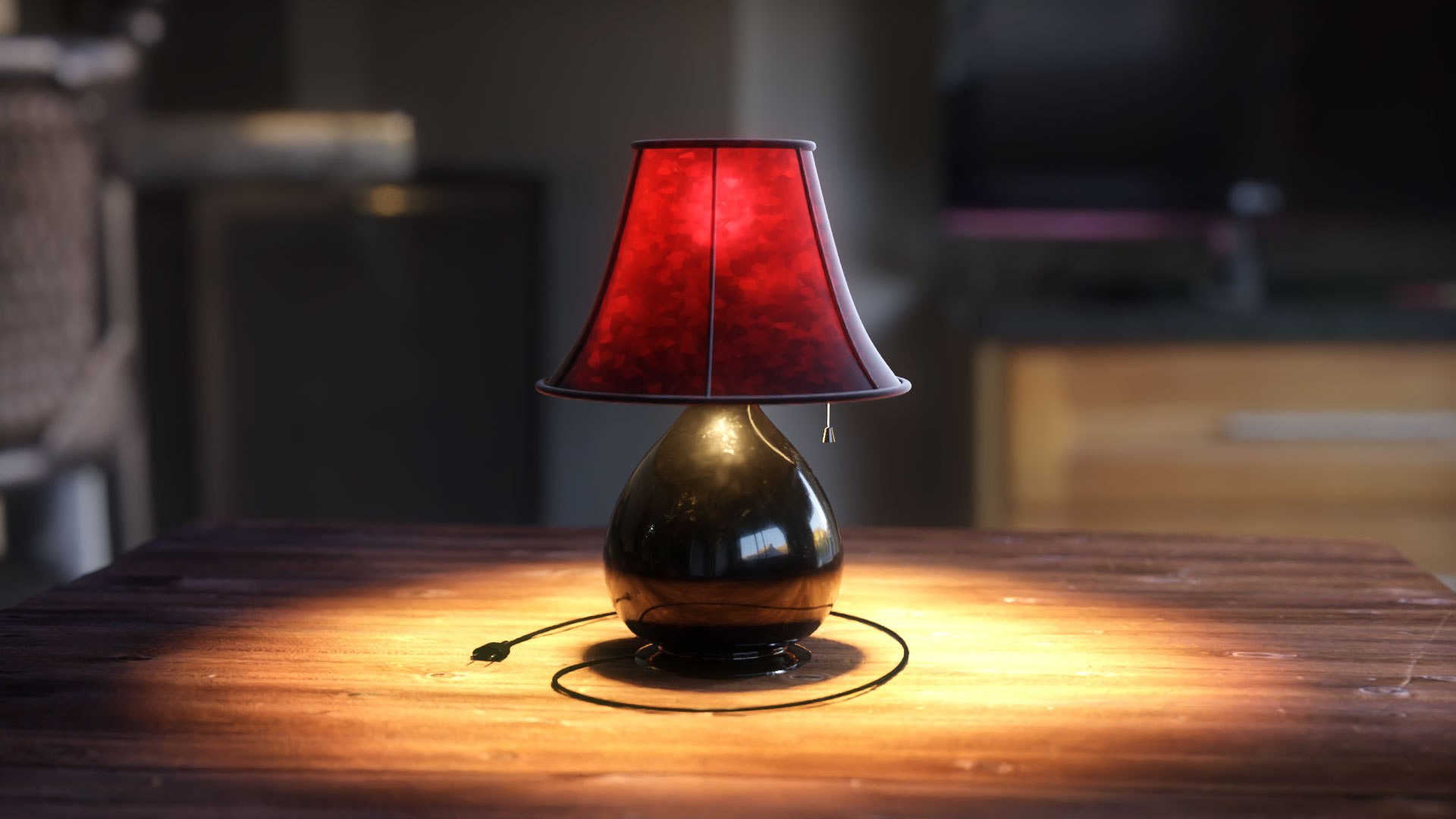 Free Lamp Lampshade Red 3D - TurboSquid 1704407