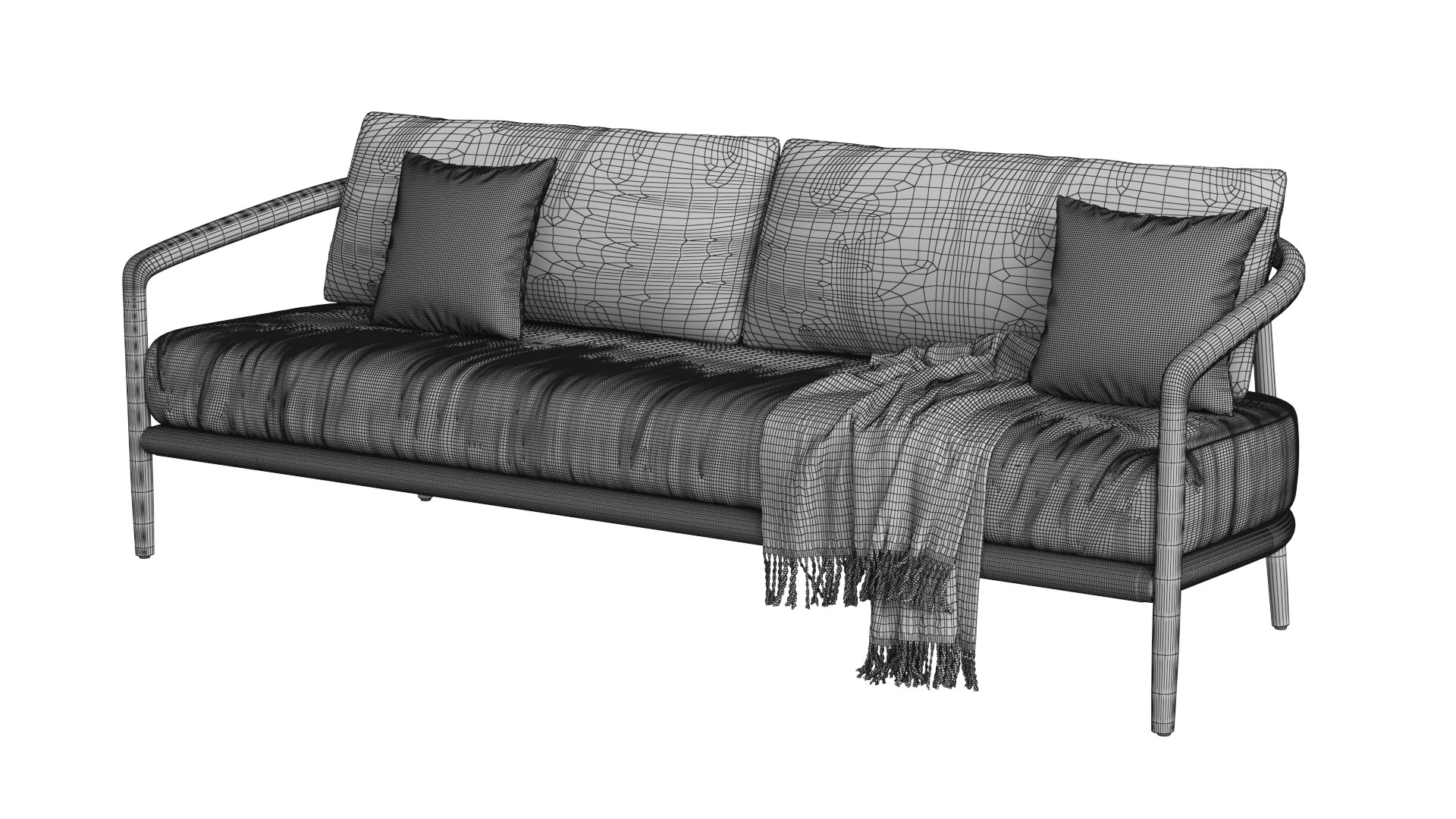 3D RH Evia Teak Sofa - TurboSquid 2155833