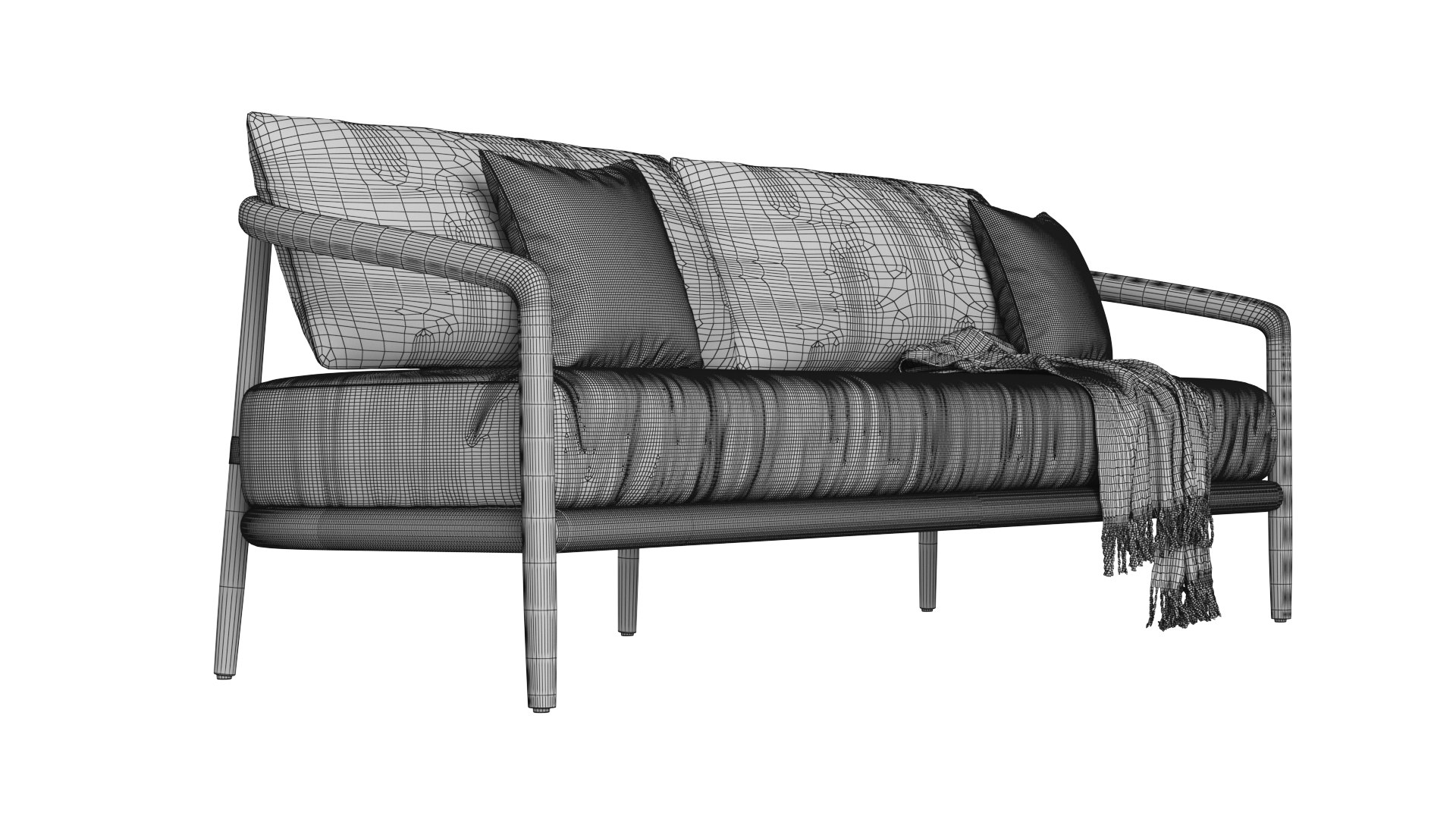 3D RH Evia Teak Sofa - TurboSquid 2155833