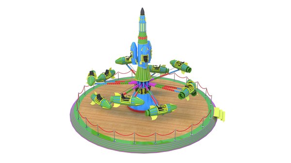 3D Rocket Carousel theme park model - TurboSquid 1810662
