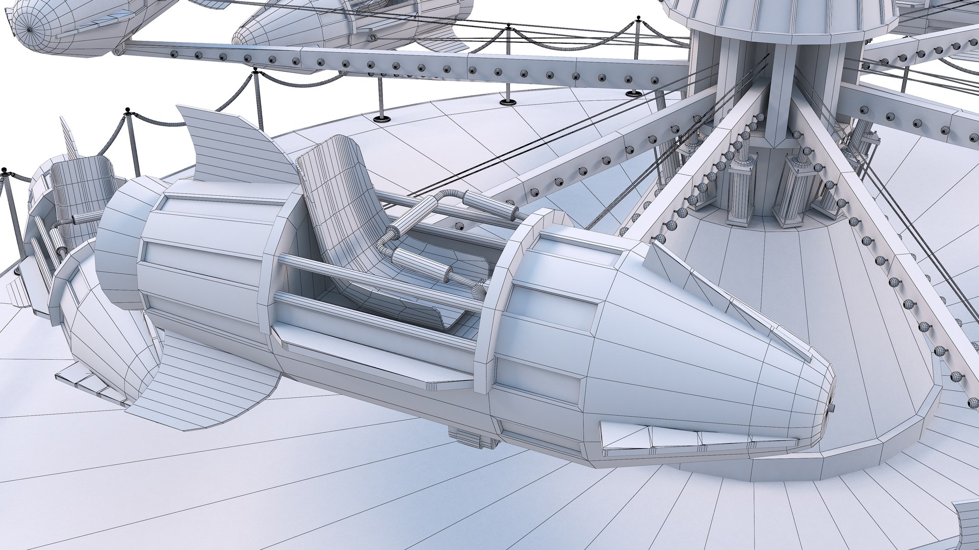 3D Rocket Carousel Theme Park Model - TurboSquid 1810662