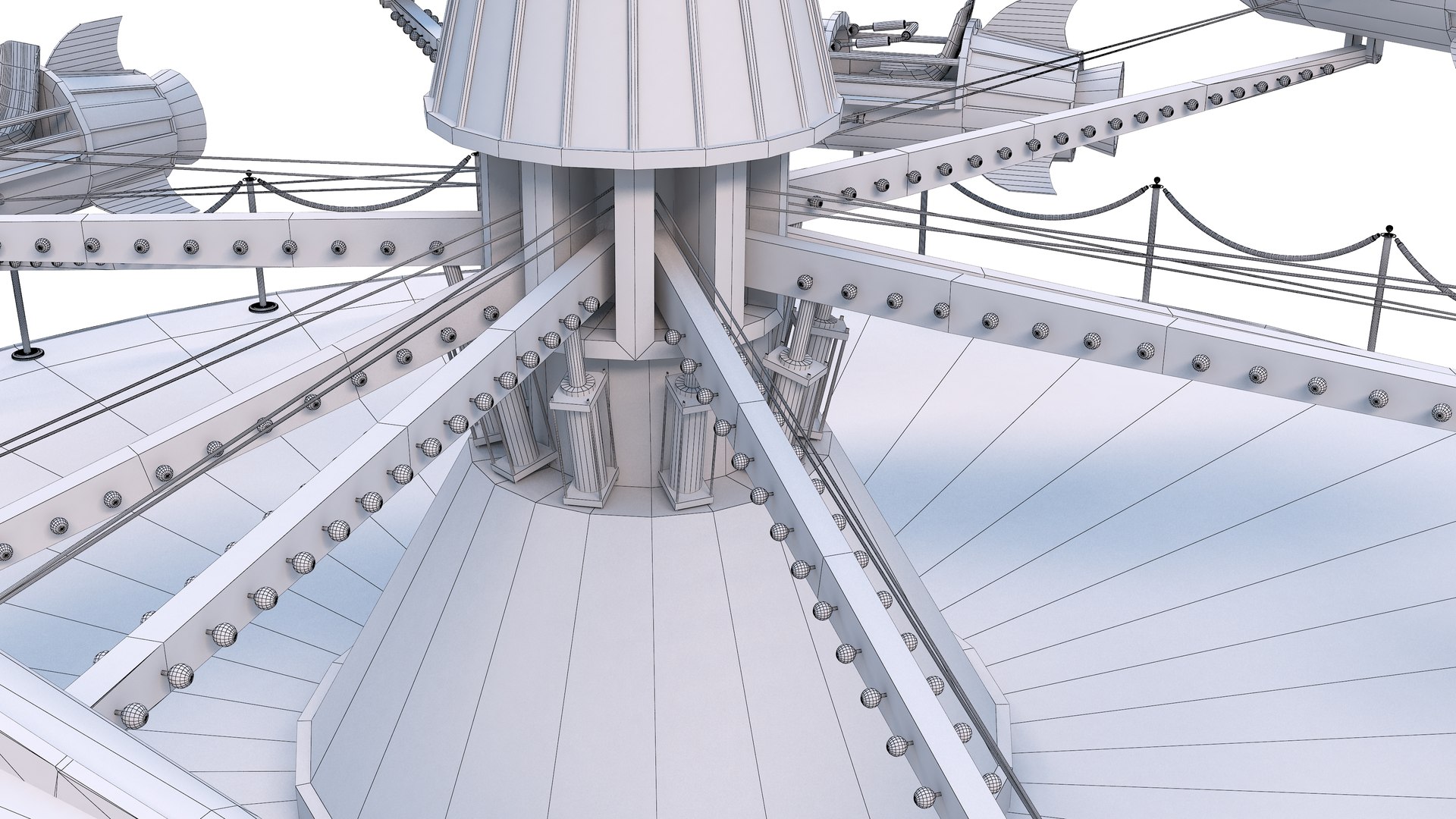 3D Rocket Carousel Theme Park Model - TurboSquid 1810662