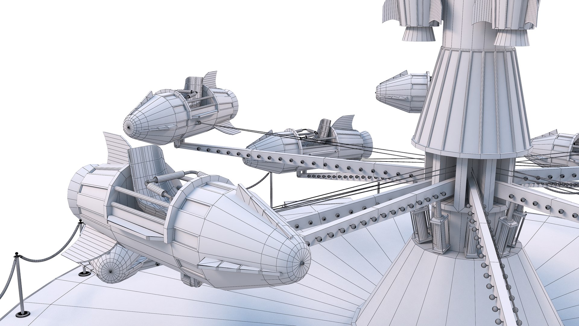 3D Rocket Carousel Theme Park Model - TurboSquid 1810662