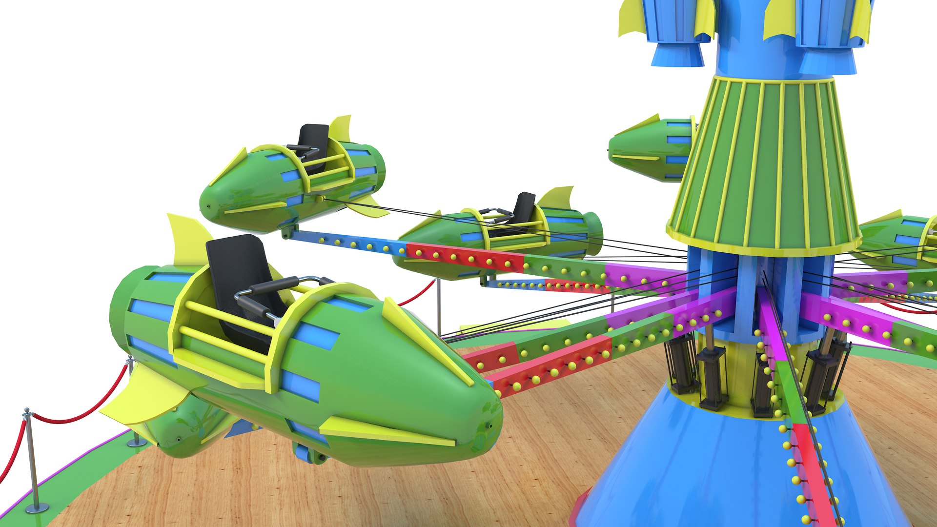 3D Rocket Carousel Theme Park Model - TurboSquid 1810662