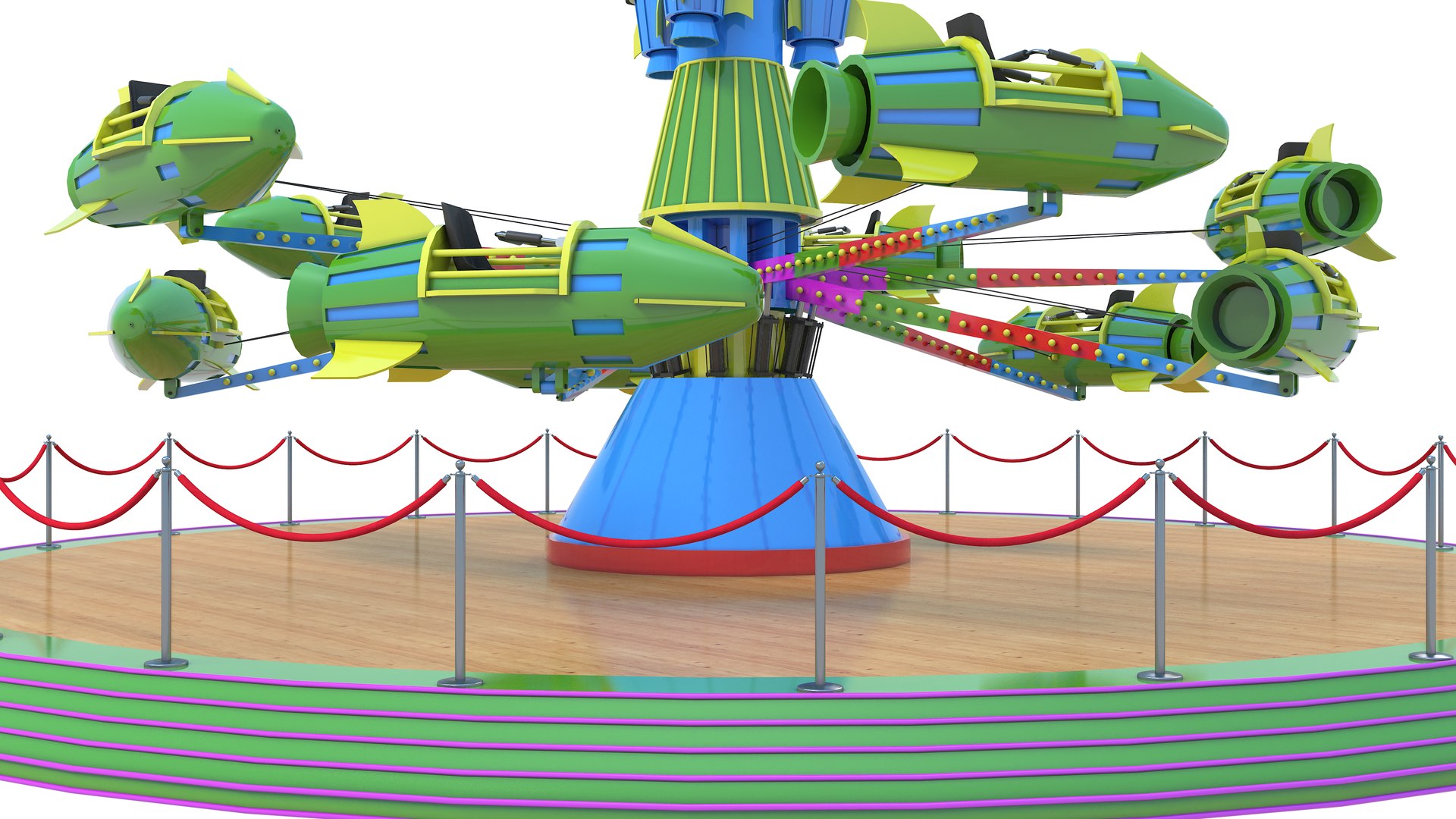 3D Rocket Carousel Theme Park Model - TurboSquid 1810662