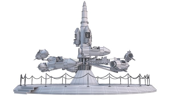 3D Rocket Carousel theme park model - TurboSquid 1810662