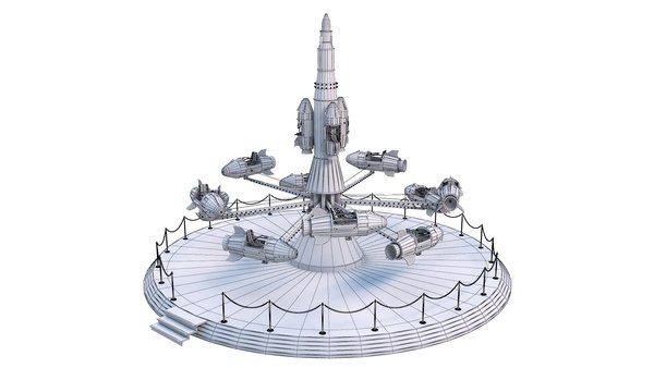 3D Rocket Carousel theme park model - TurboSquid 1810662
