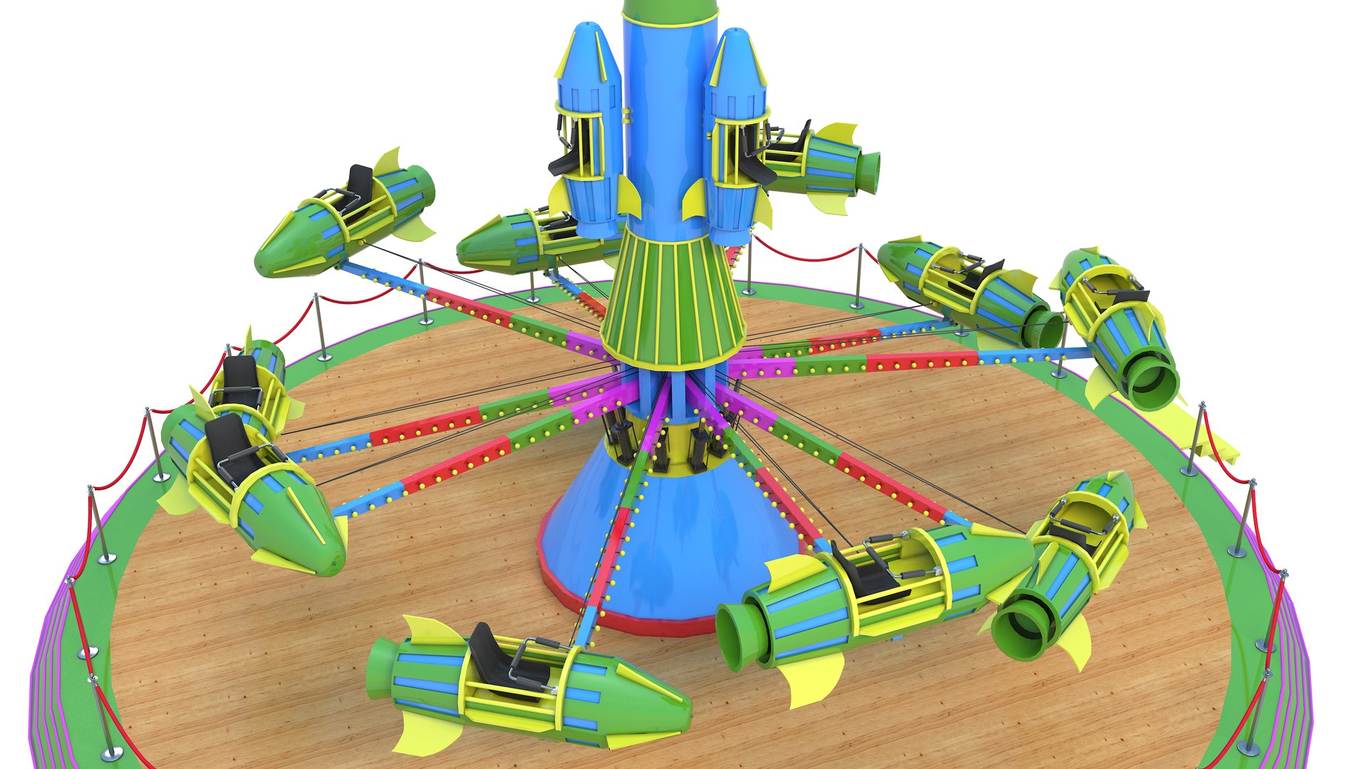 3D Rocket Carousel Theme Park Model - TurboSquid 1810662