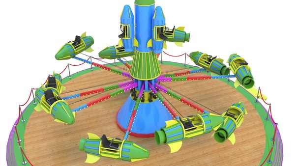 3D Rocket Carousel theme park model - TurboSquid 1810662