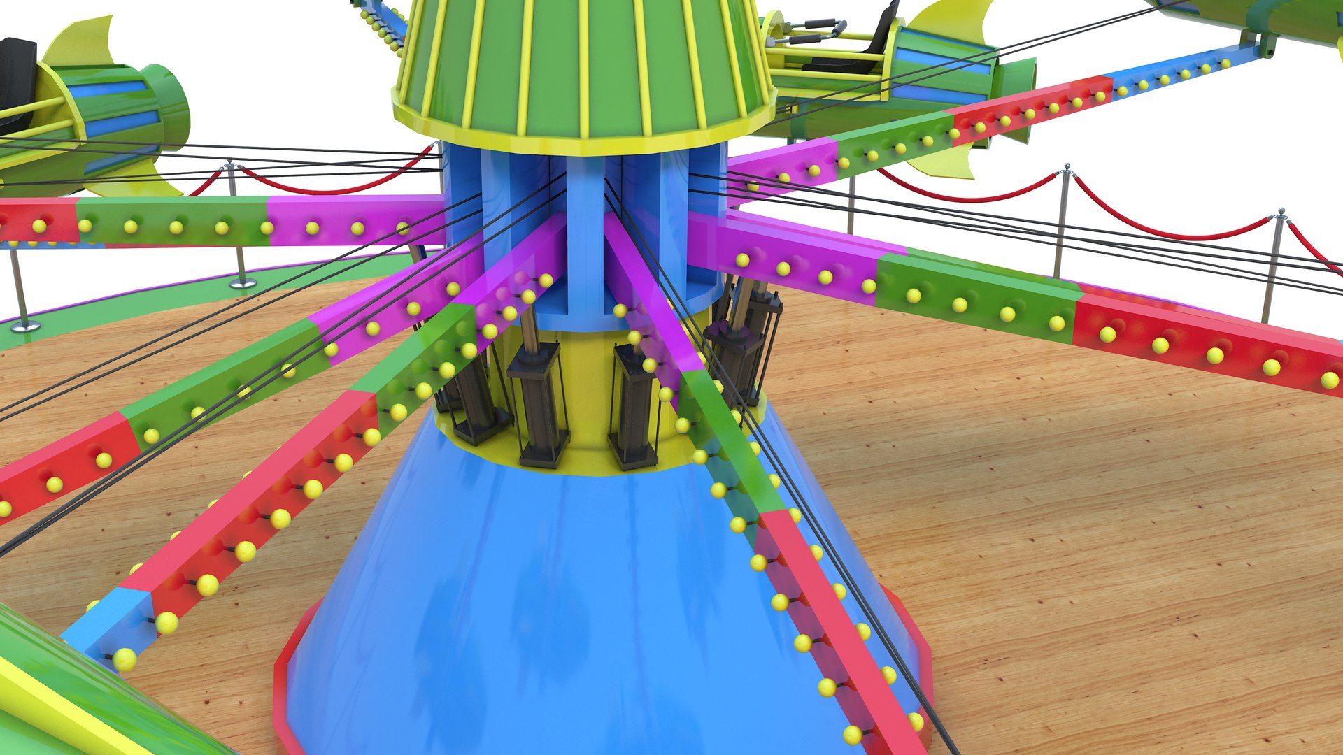 3D Rocket Carousel Theme Park Model - TurboSquid 1810662