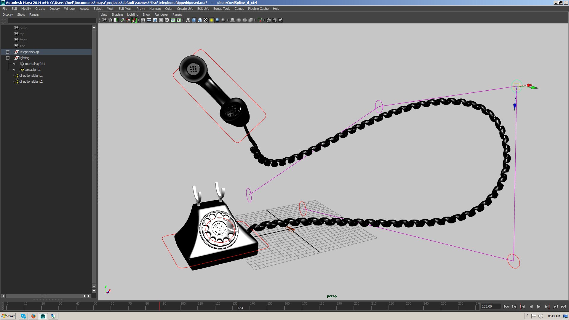 Cartoon Telephone Rig 3d Model
