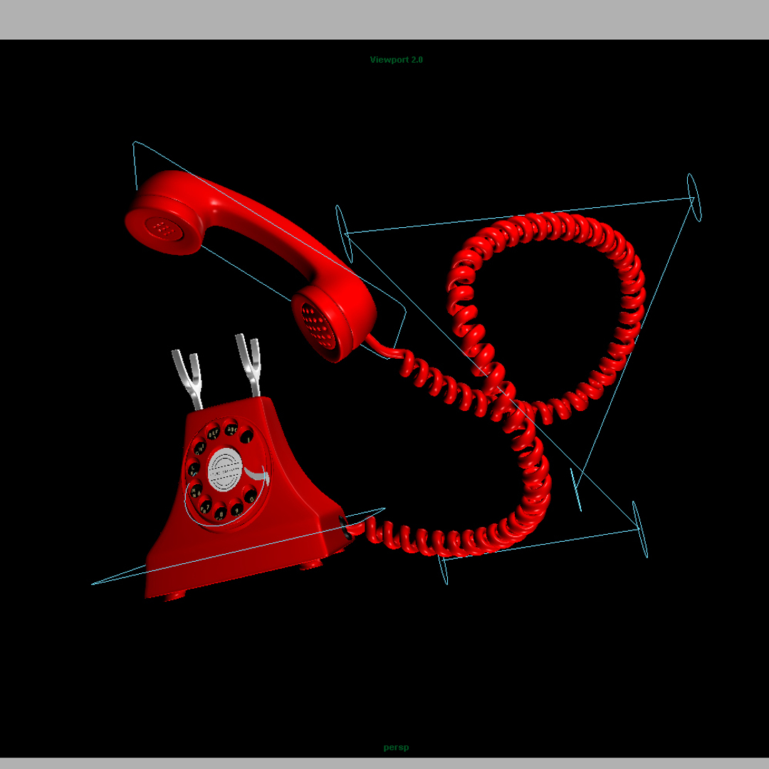 Cartoon Telephone Rig 3d Model