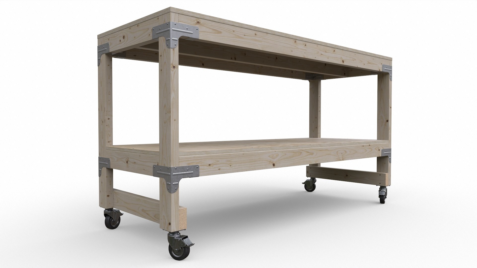 Wood Mobile Heavy Duty Workbench 3D Model - TurboSquid 2079435