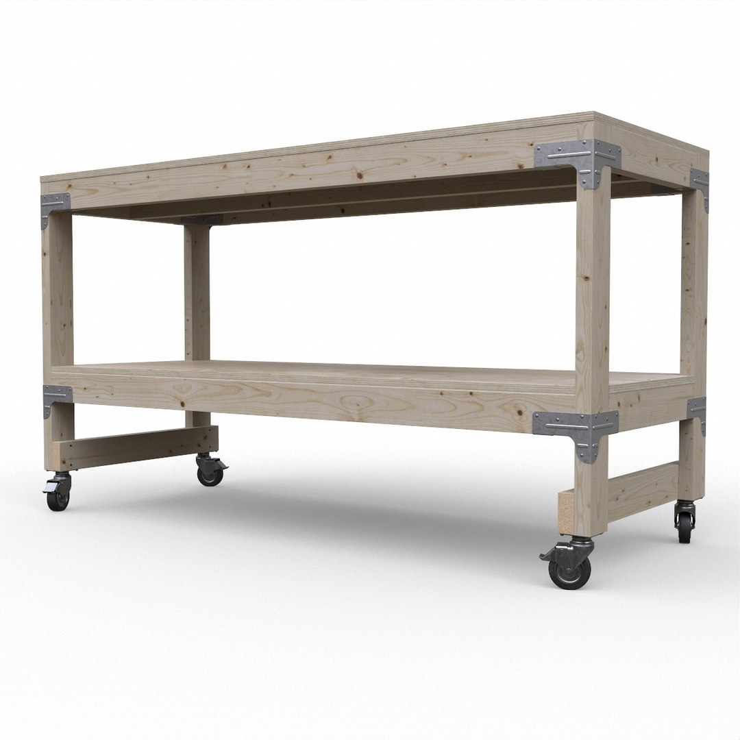Wood Mobile Heavy Duty Workbench 3D Model - TurboSquid 2079435