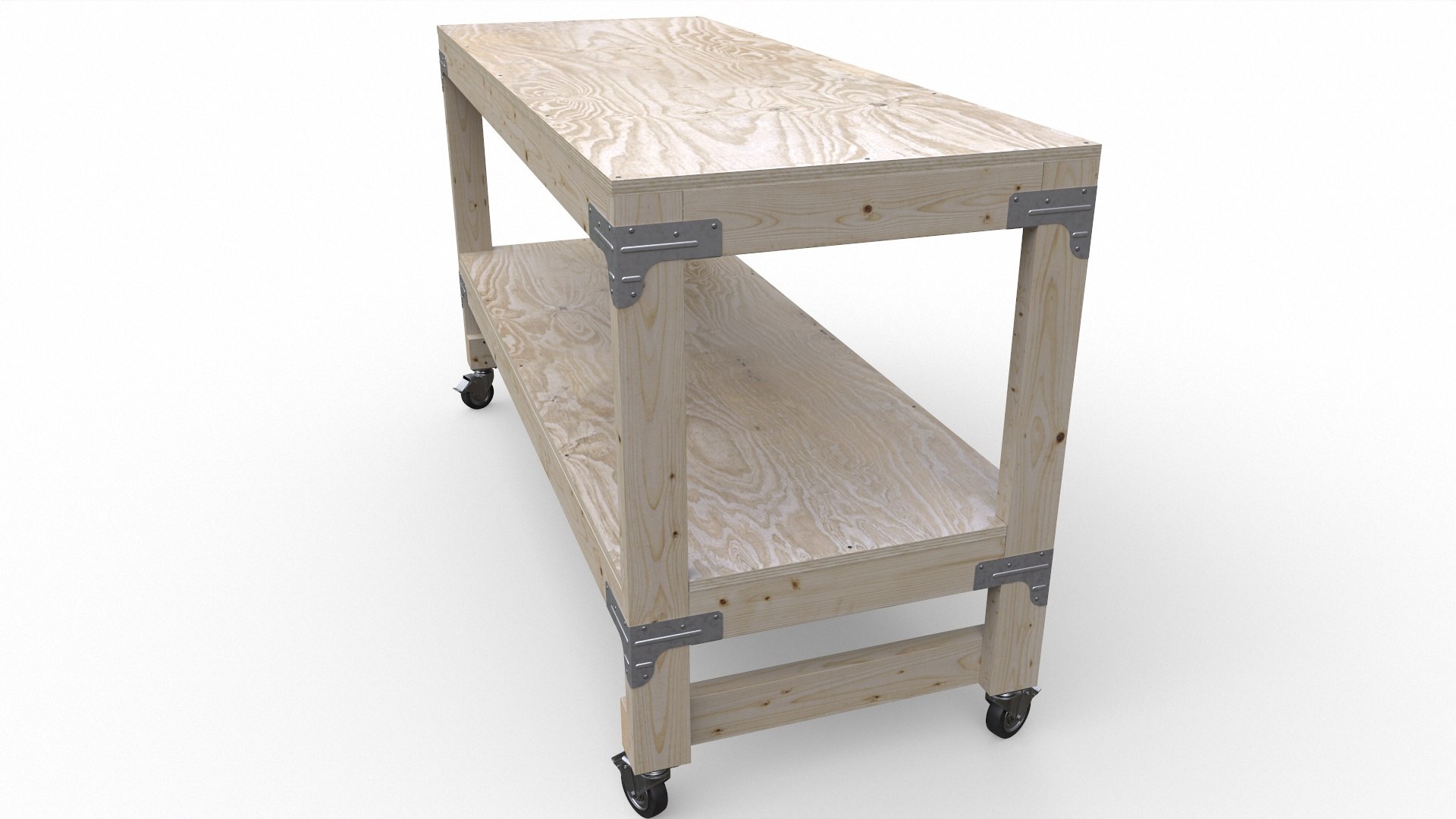 Wood Mobile Heavy Duty Workbench 3D Model - TurboSquid 2079435