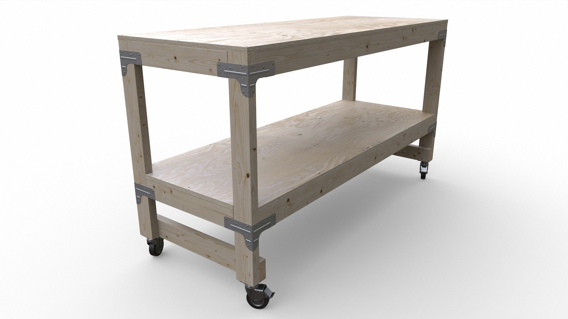 Wood Mobile Heavy Duty Workbench 3D Model - TurboSquid 2079435