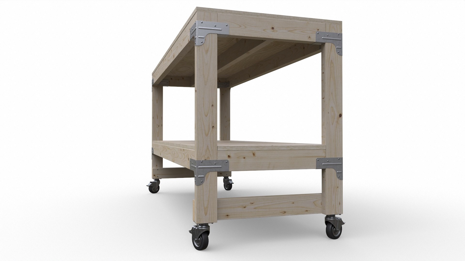 Wood Mobile Heavy Duty Workbench 3D Model - TurboSquid 2079435