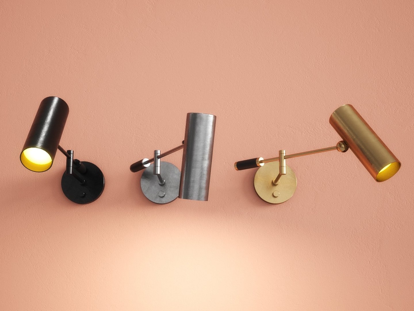 Cylinder Swing Arm Sconce 3D Model - TurboSquid 1309019