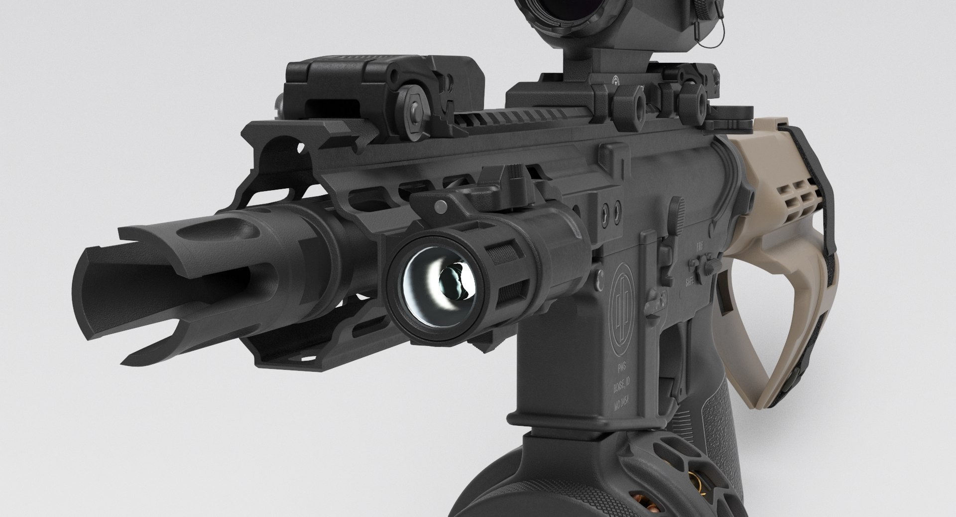 Combat assault rifle 3D model - TurboSquid 1154366