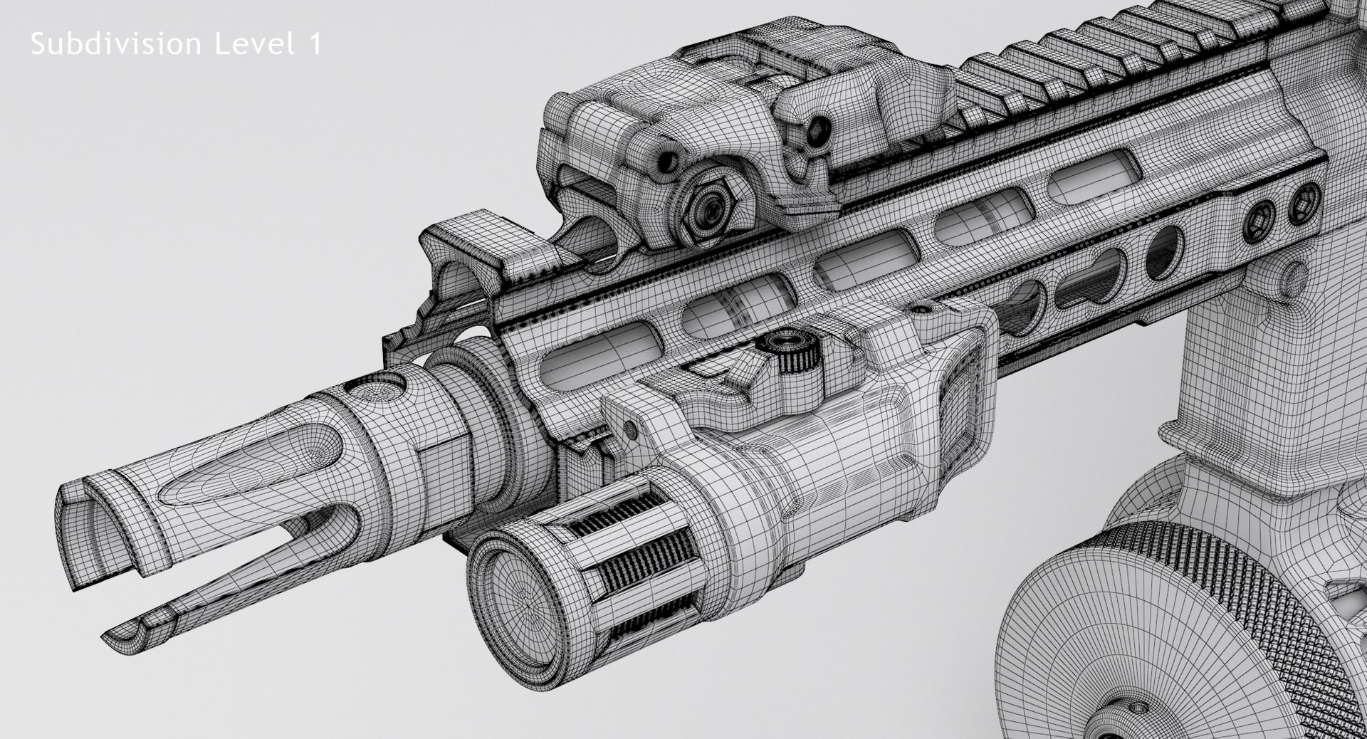 Combat assault rifle 3D model - TurboSquid 1154366
