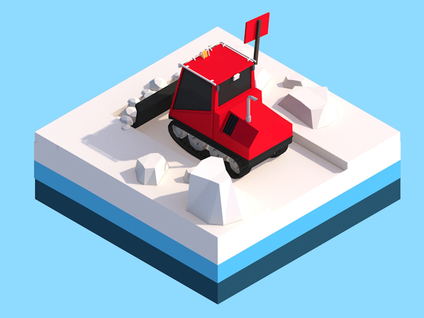 Free 3D Motion Cartoon Snowcat Vehicle Model - TurboSquid 1362628
