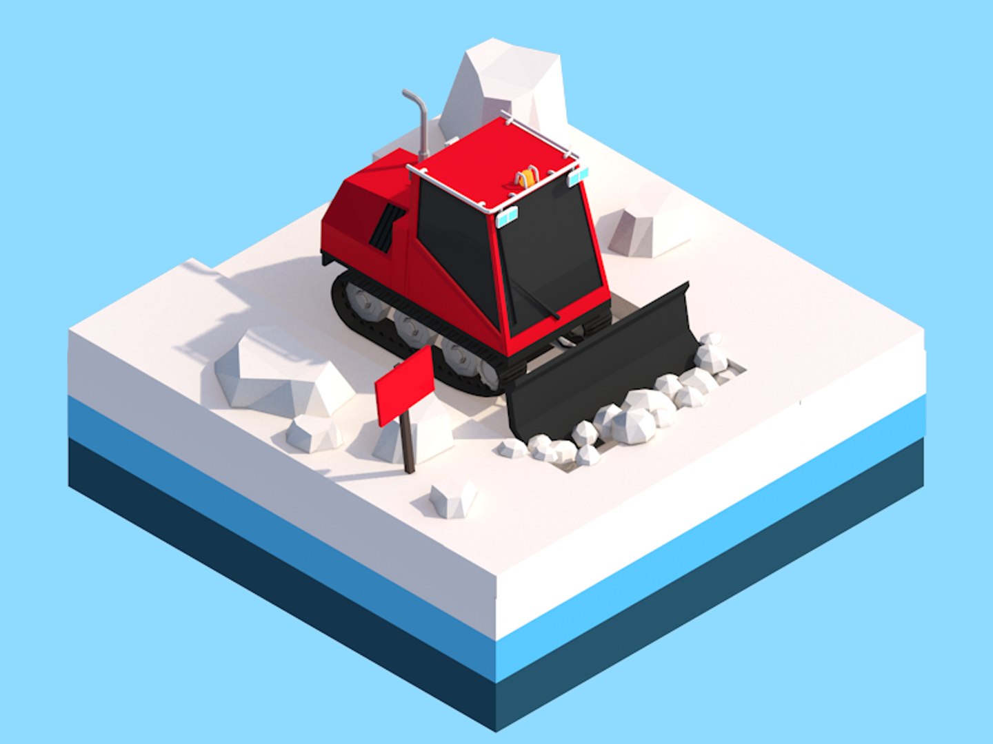 Free 3D Motion Cartoon Snowcat Vehicle Model - TurboSquid 1362628