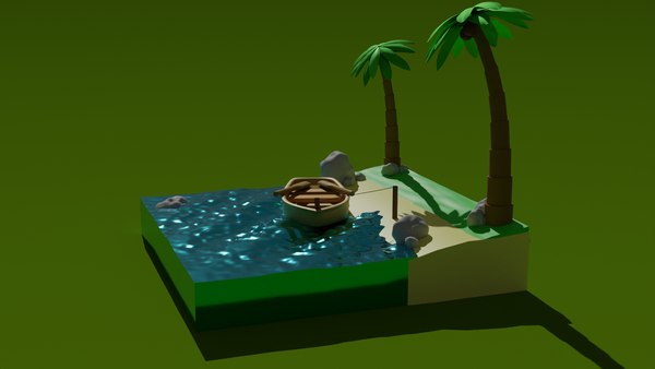 Low-poly beach 3D model 3D model - TurboSquid 1920848