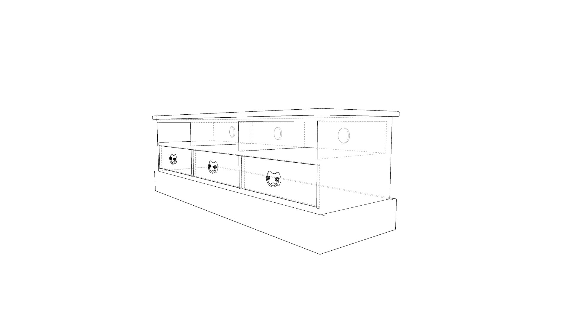 Laura Ashley Garrat 3 Drawer Wide TV Unit 3D Model - TurboSquid 2184920