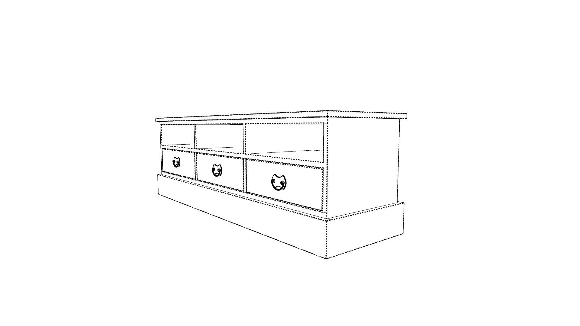 Laura Ashley Garrat 3 Drawer Wide TV Unit 3D Model - TurboSquid 2184920
