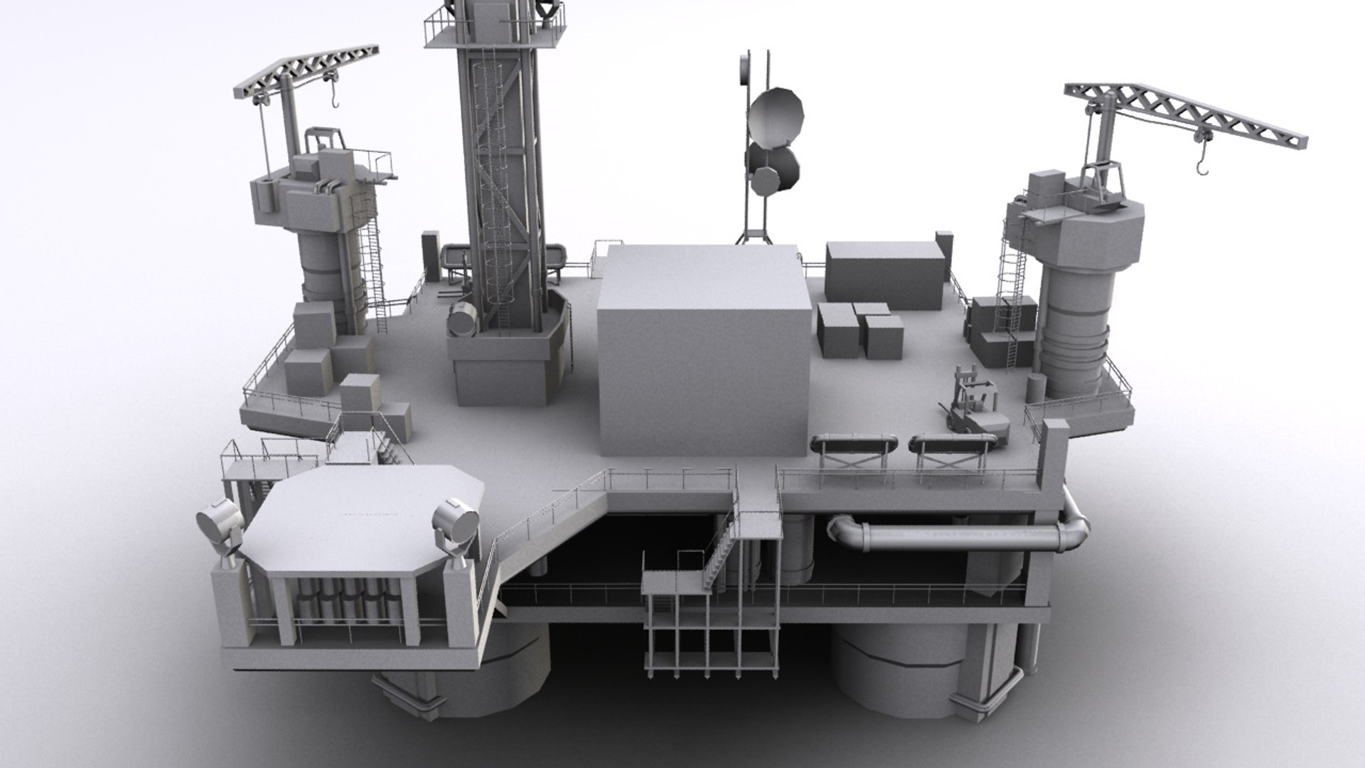 3d Model Of Oil Platform Scene Level