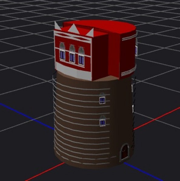 3d model circular building