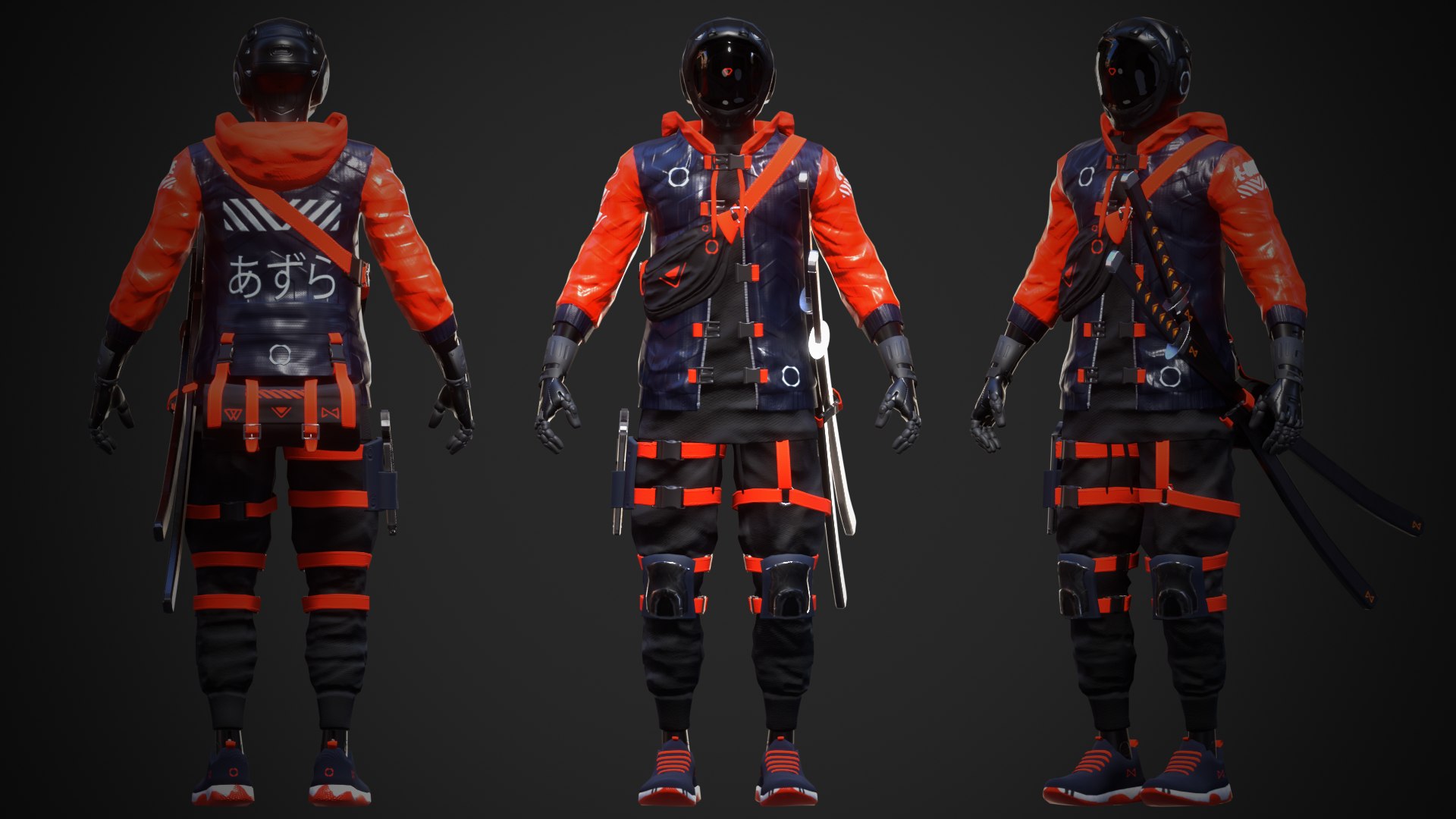 Cyberpunk Azura Robot Character Low Poly Model - TurboSquid 1768071