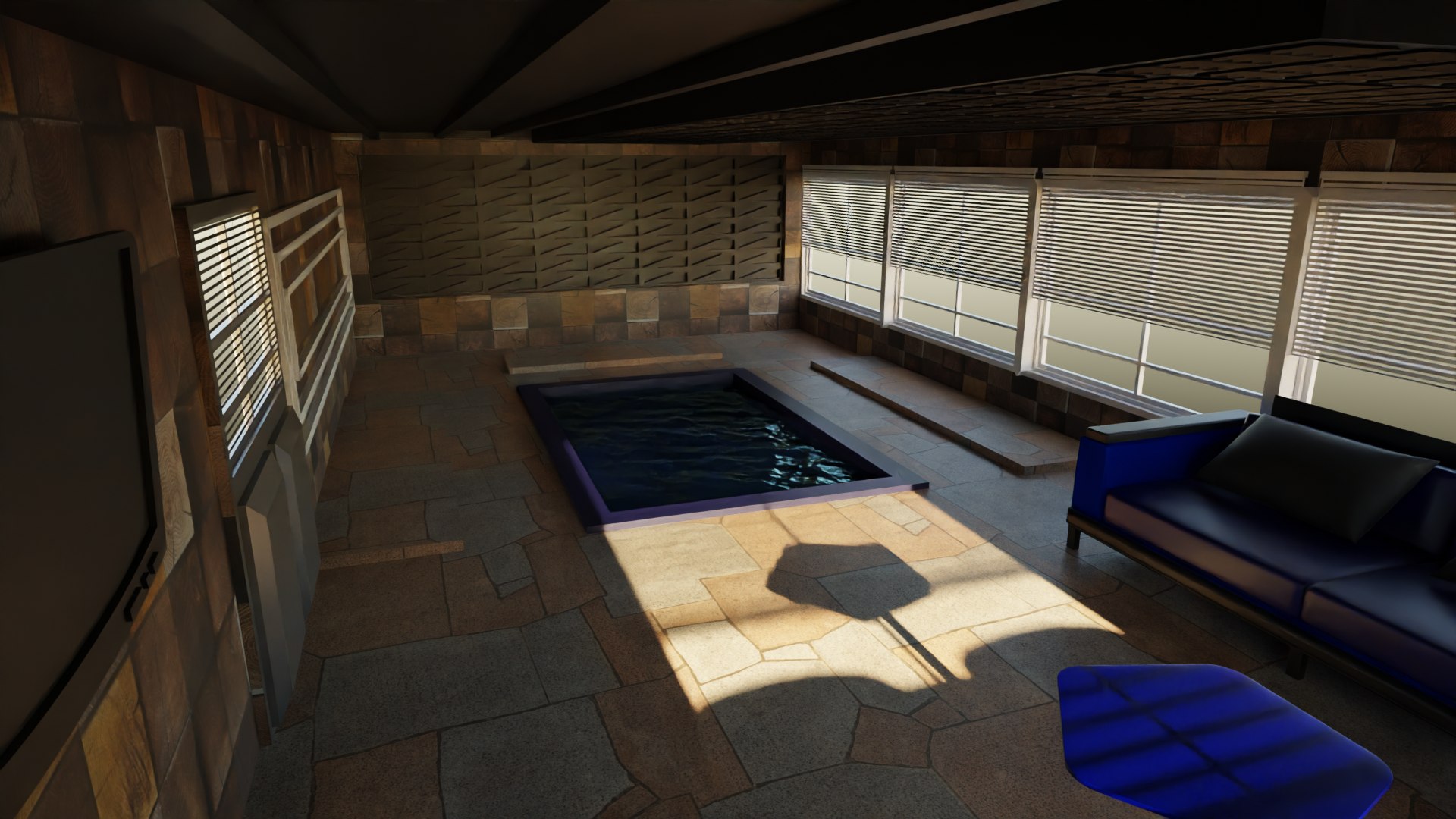 3D Pool House interior model - TurboSquid 2159630