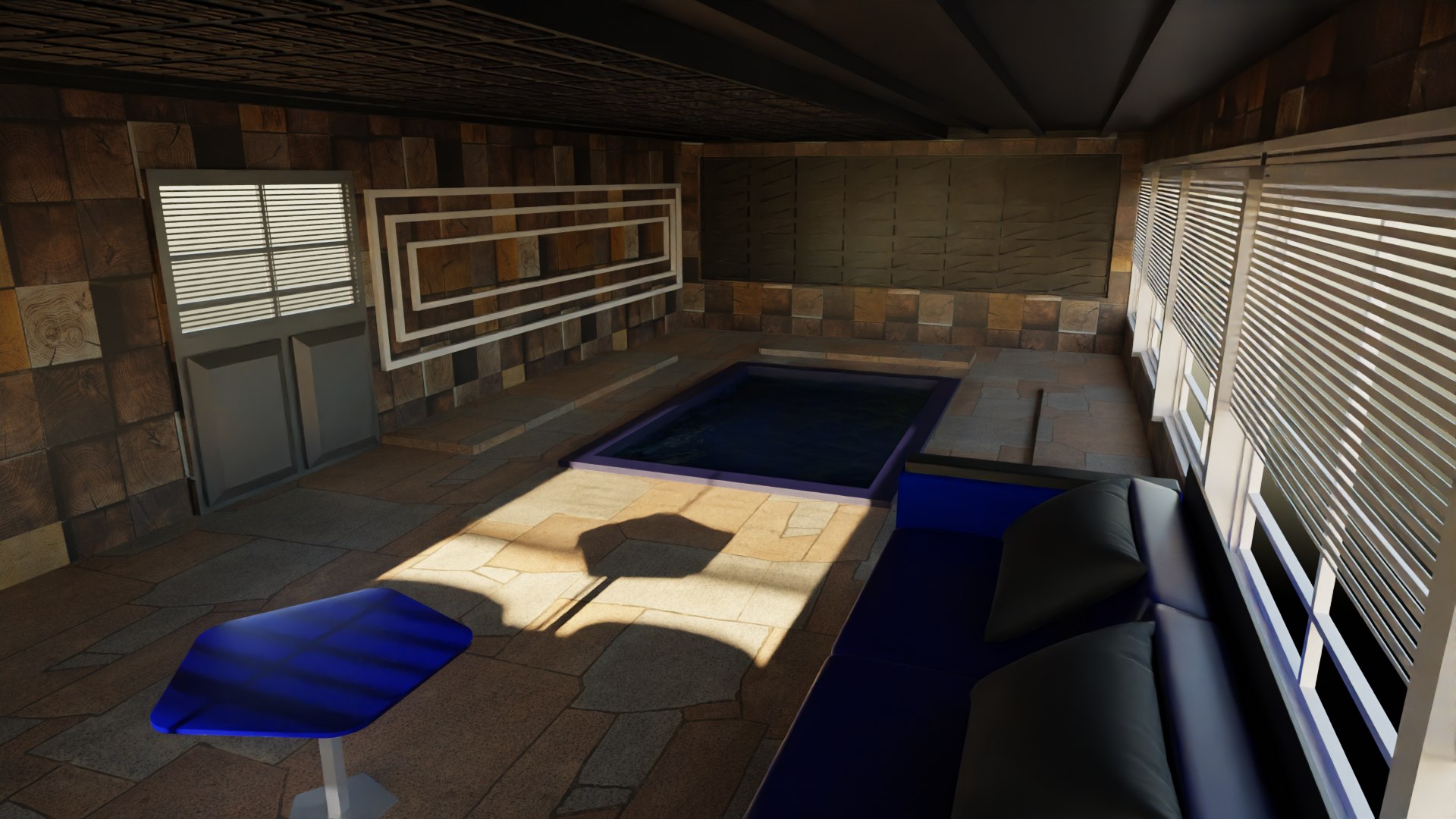 3D Pool House interior model - TurboSquid 2159630