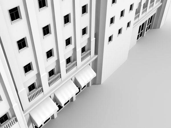3d european facade building model