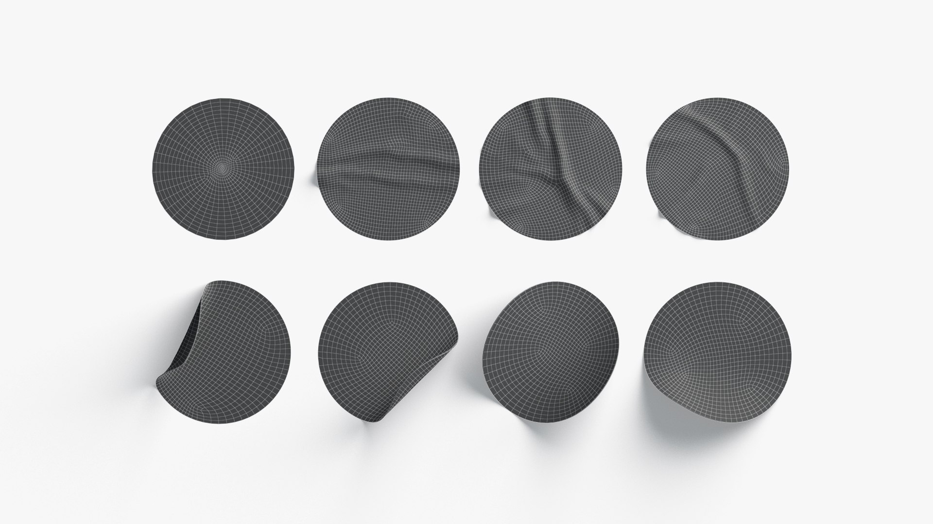 3D model 8 Stickers set - silver adhesive sticky labels - TurboSquid ...