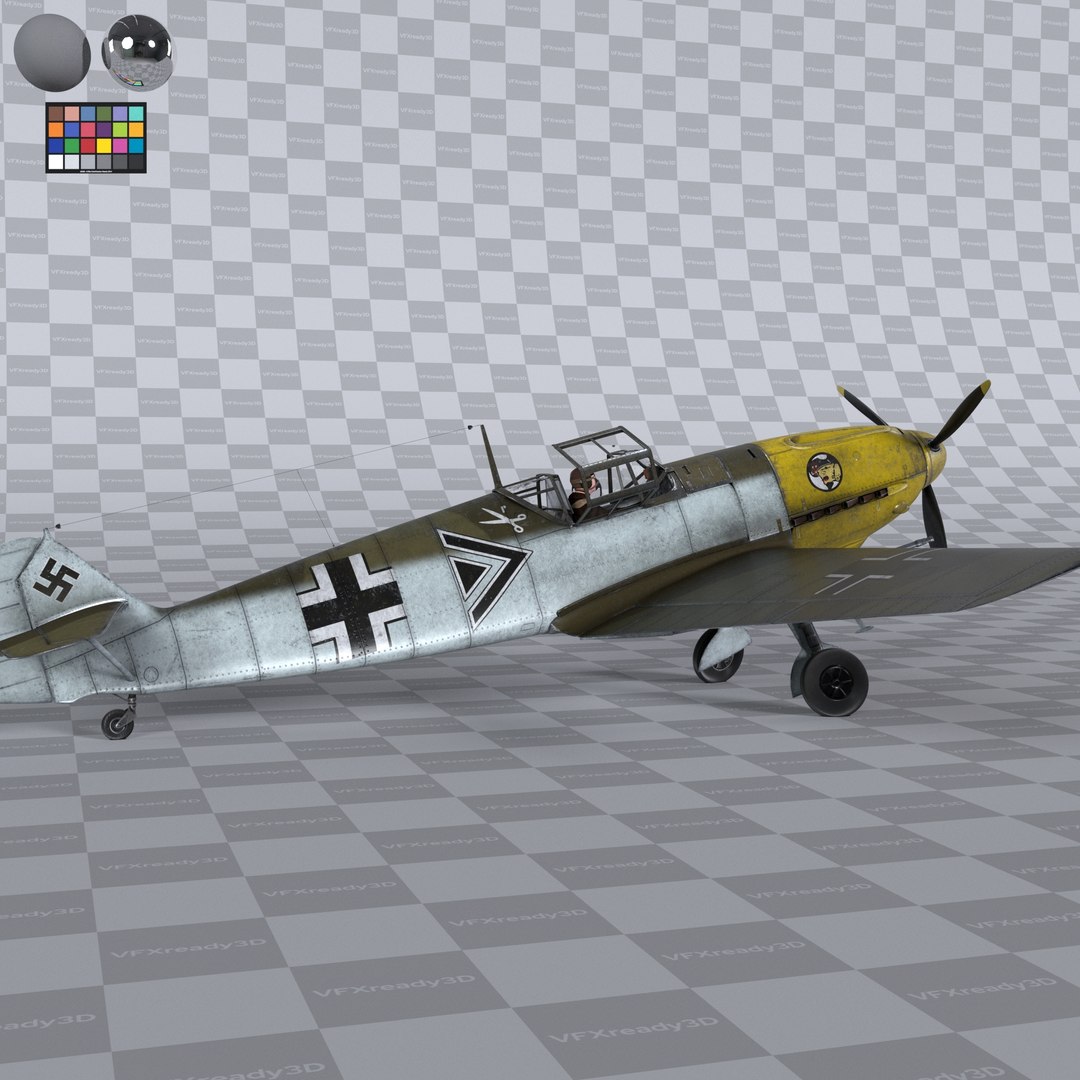 3D Messerschmitt BF109 German Fighter Airplane Desert Version 3 ...