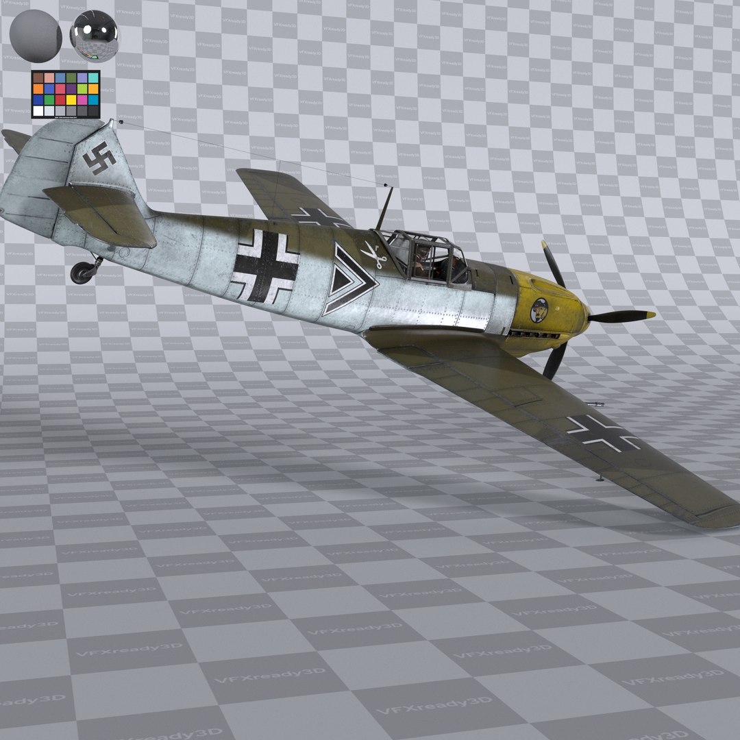 3D Messerschmitt BF109 German Fighter Airplane Desert Version 3 ...