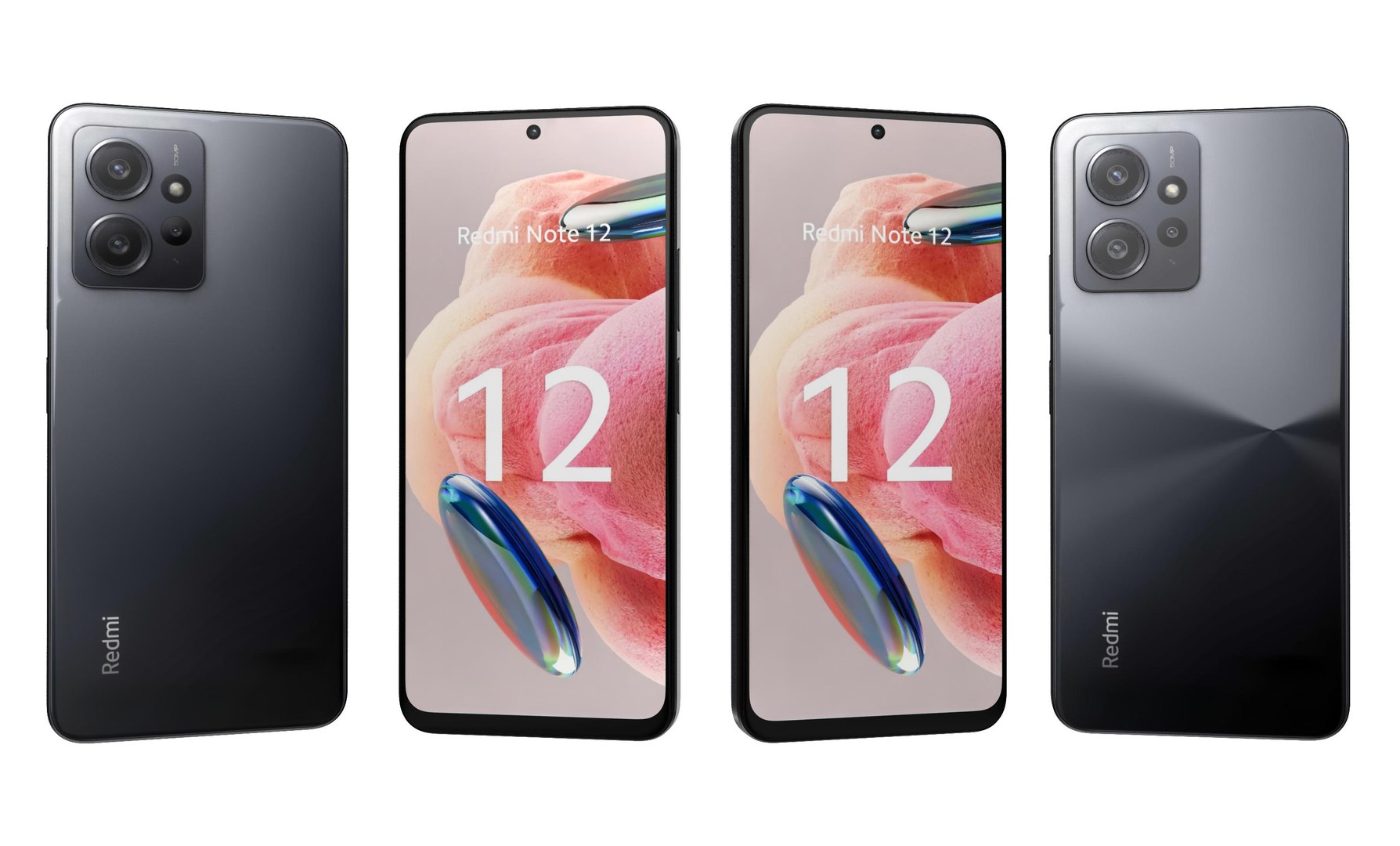 3D Xiaomi Redmi Note 12 4G Black - TurboSquid 2049061