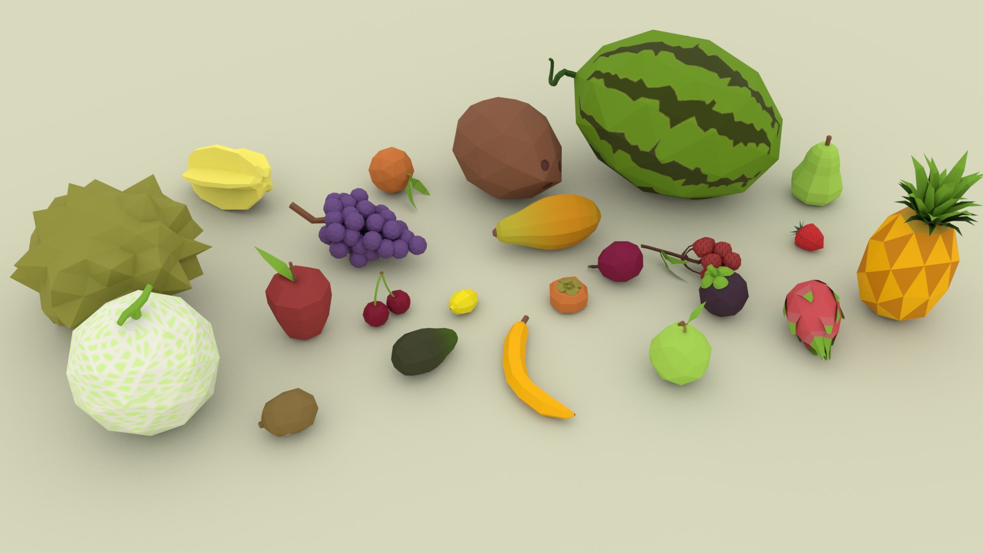 Cartoon Fruit Model - TurboSquid 1670510
