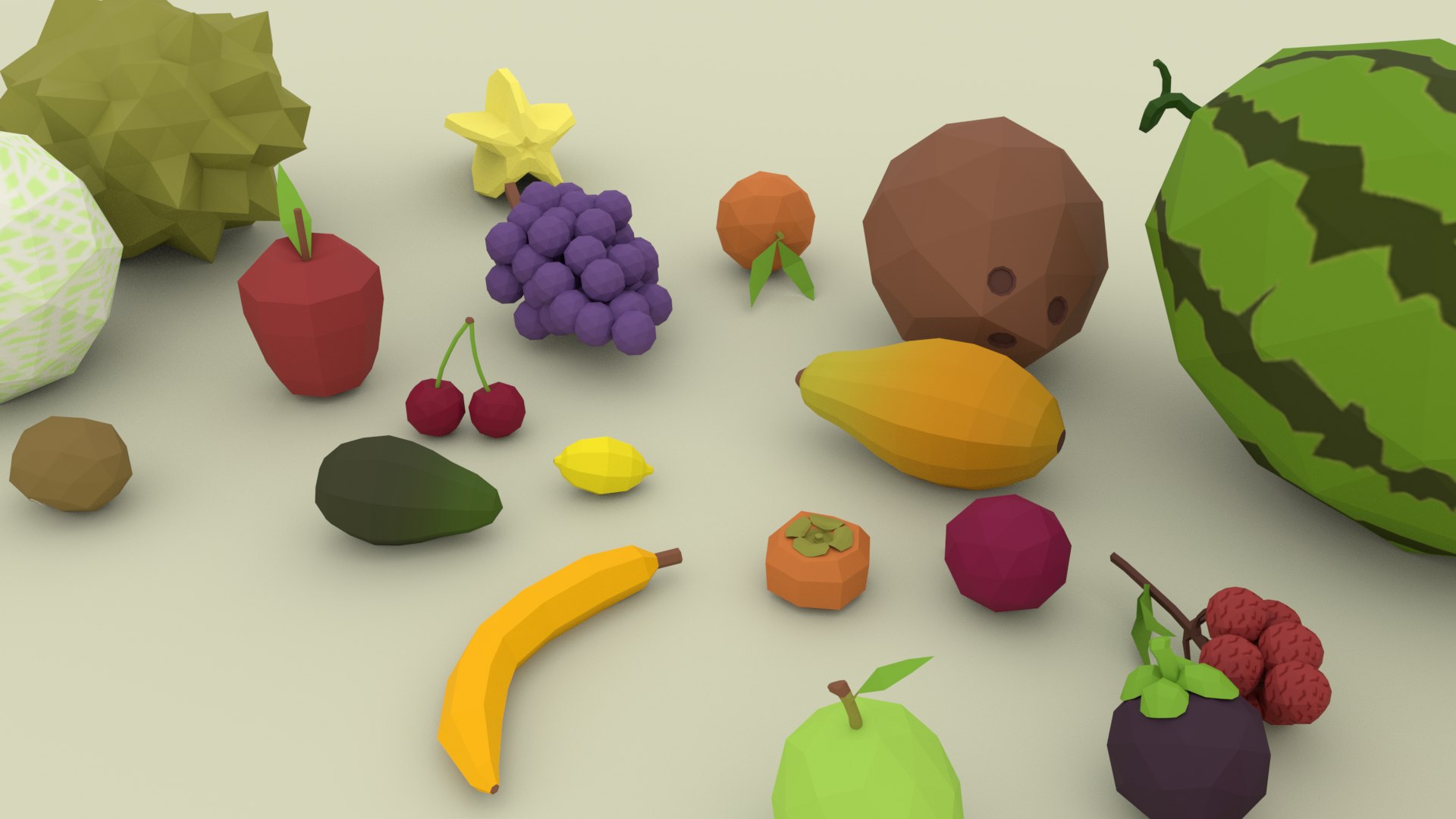 Cartoon Fruit Model - TurboSquid 1670510
