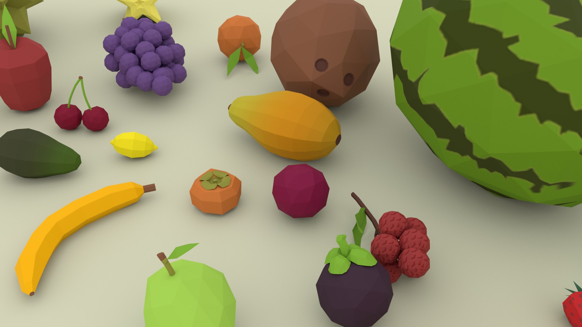 Cartoon Fruit Model - TurboSquid 1670510
